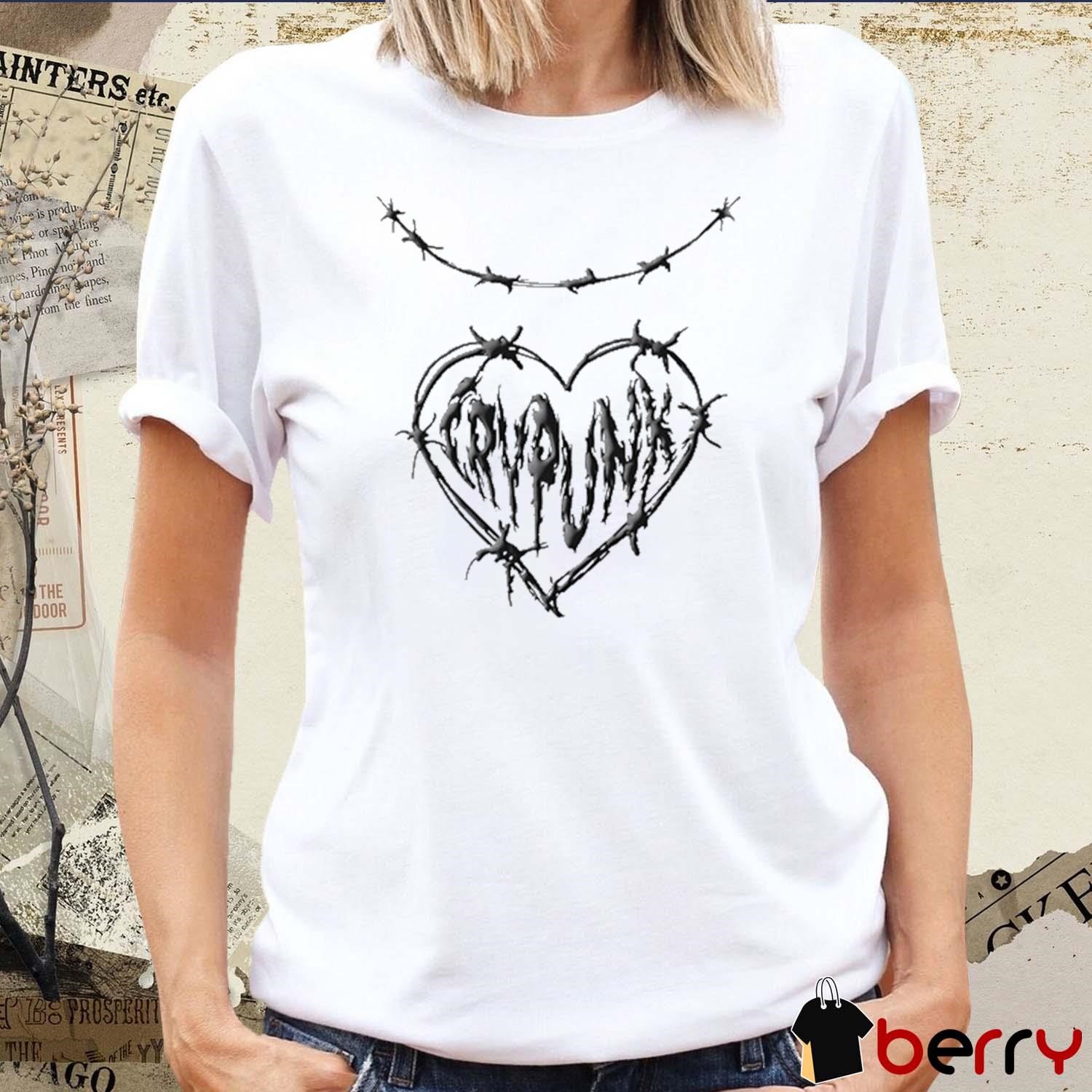 Pipepunk Badkarma X Crypunk Wired heart artwork t-shirt, hoodie ...