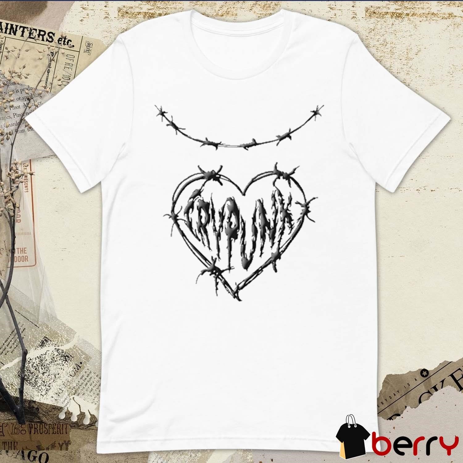 Pipepunk Badkarma X Crypunk Wired heart artwork t-shirt, hoodie ...