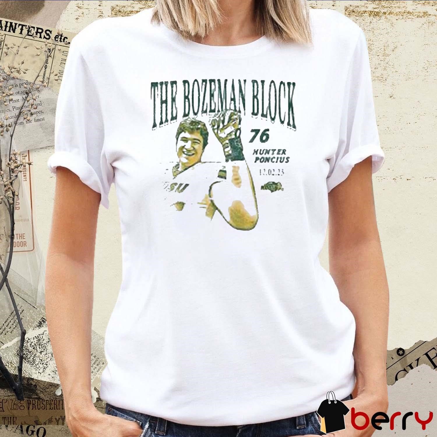 Hunter Poncius the Bozeman Block North Dakota State Bison t-shirt ...