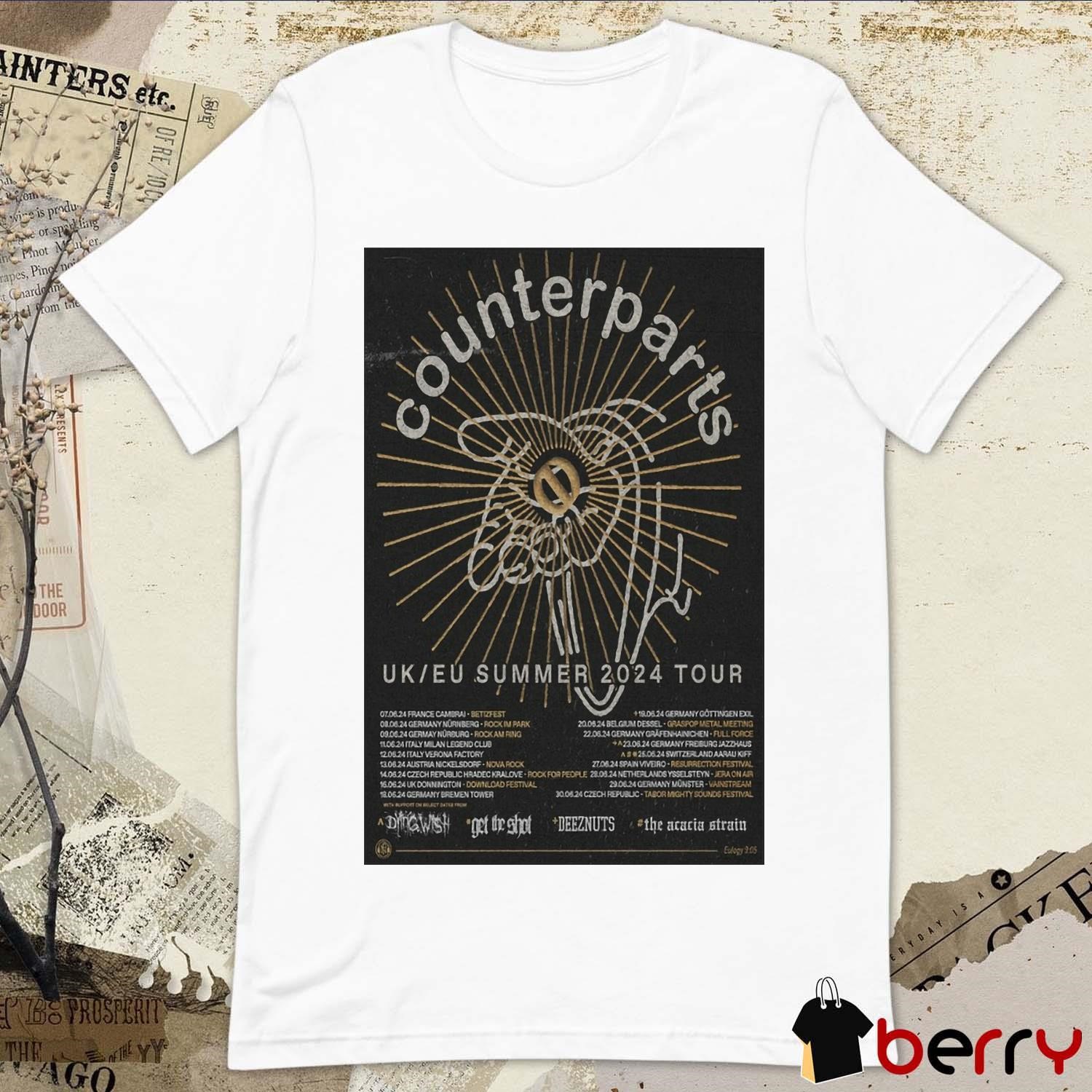 Counterparts UK EU Summer 2024 Tour Poster t-shirt, hoodie, sweater ...