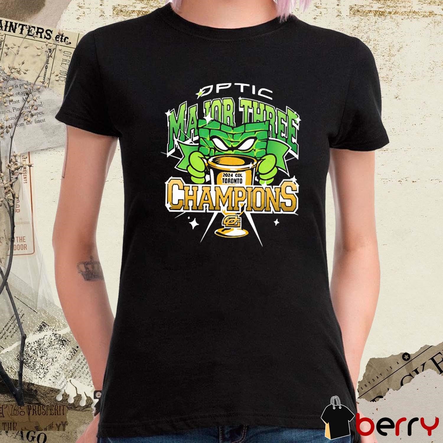 Optic Major Three Champs t-shirt, hoodie, sweater, long sleeve and tank top