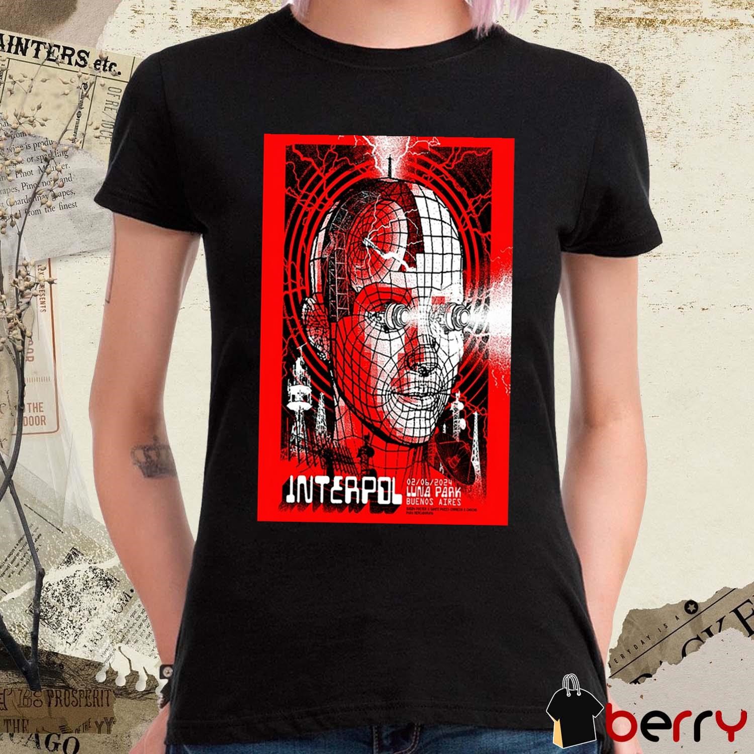 Official Poster Interpol Luna Park Argentina June 2 2024 t-shirt, hoodie, sweater, long sleeve ...