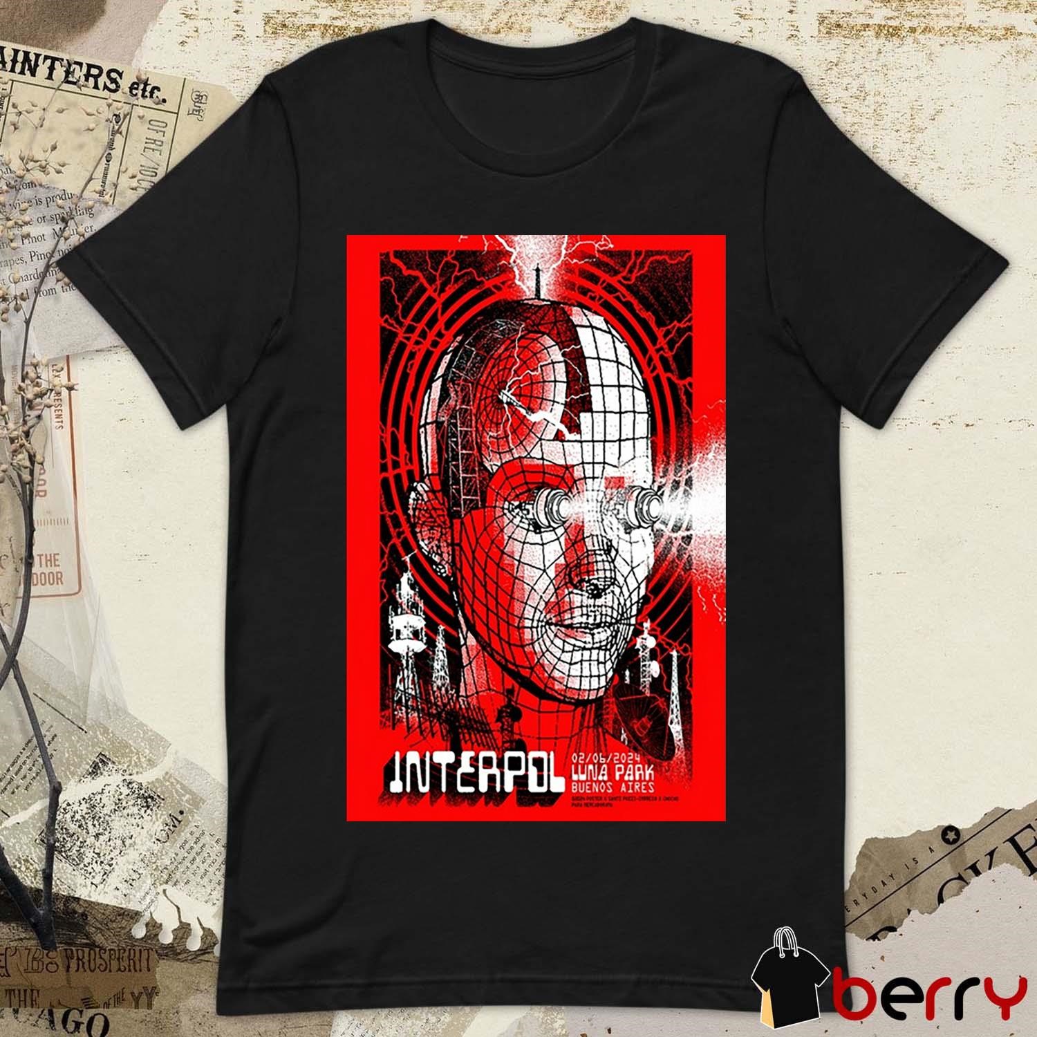 Official Poster Interpol Luna Park Argentina June 2 2024 t-shirt ...