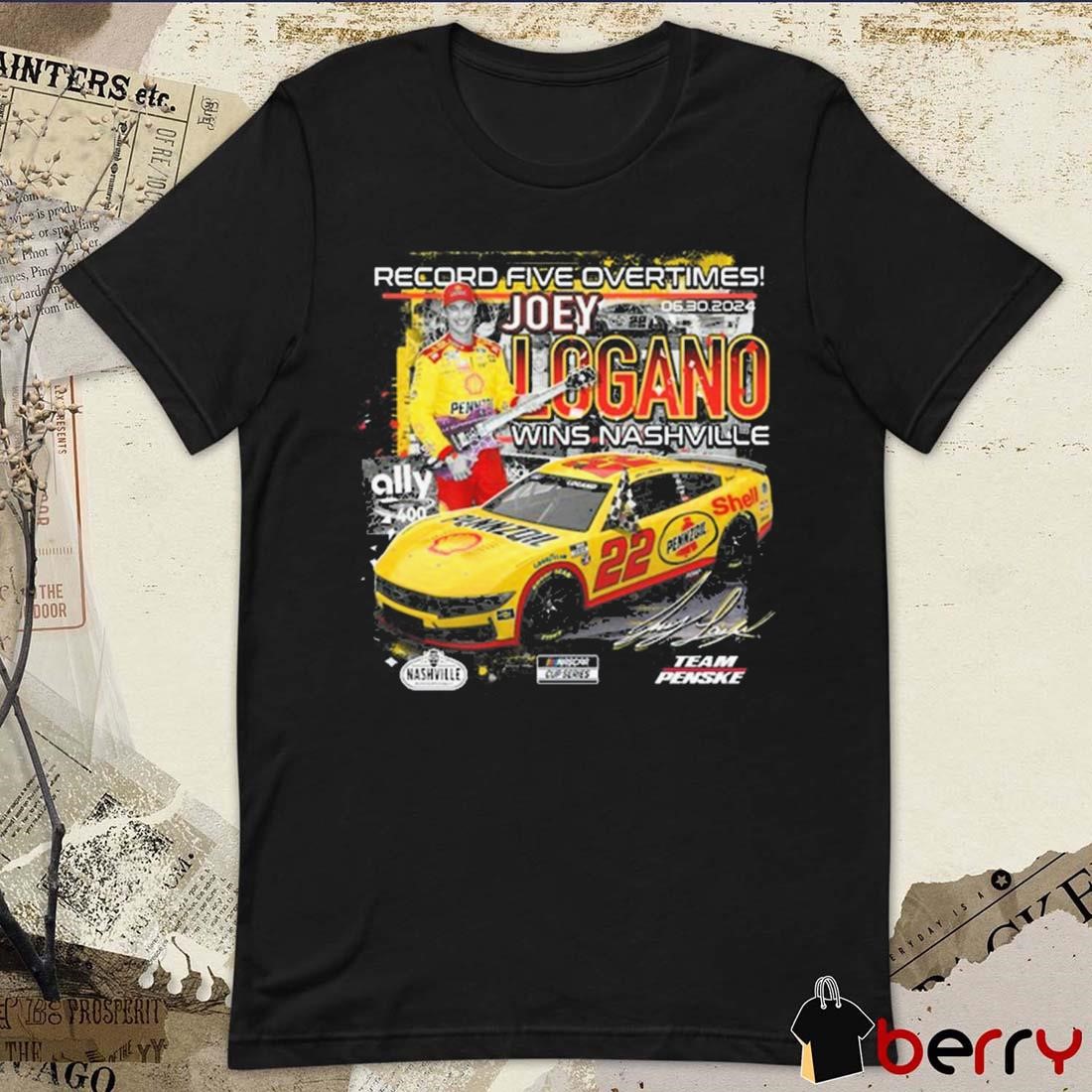 Official Joey Logano Ally 400 Race Checkered Flag Sports Nascar t-shirt ...