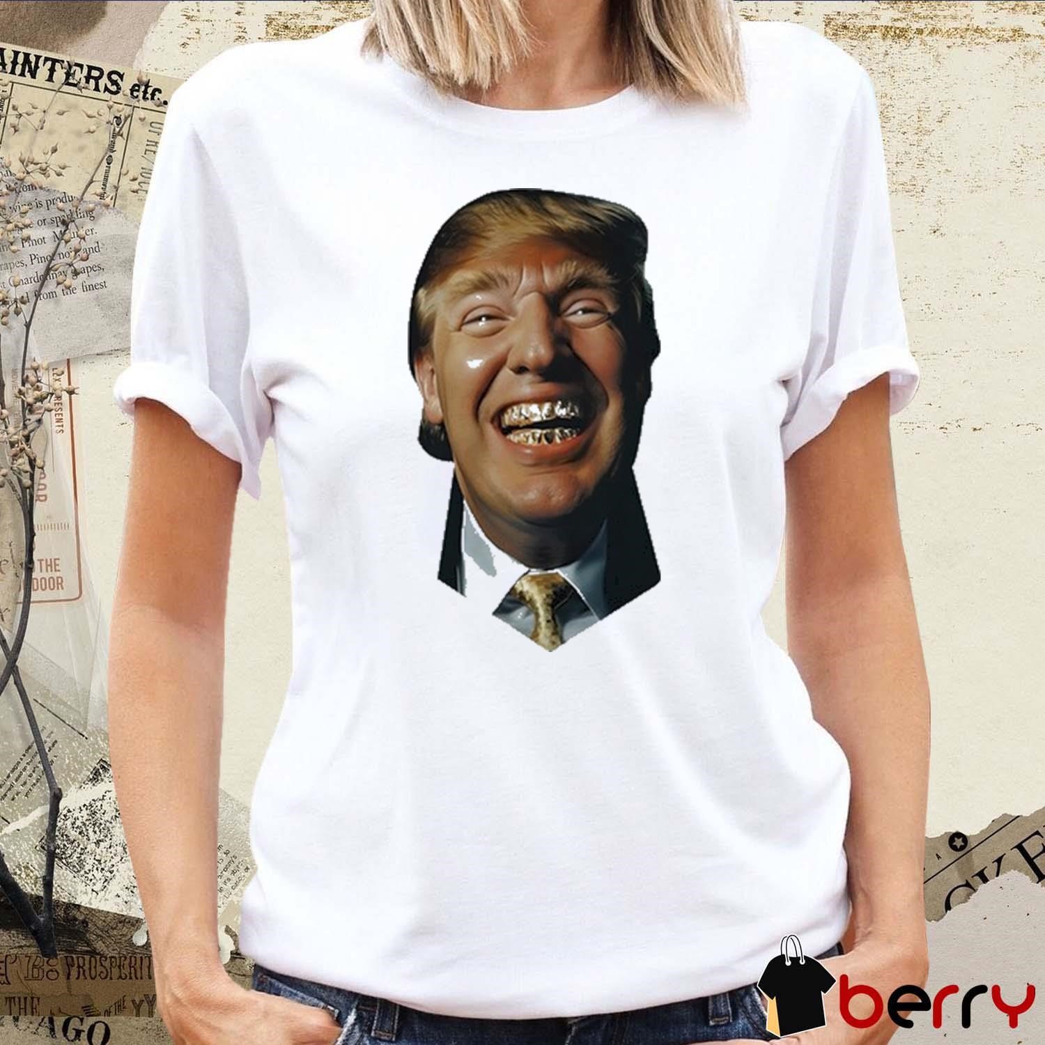 Official Adin Ross Trump Grill Teeth Painting 2024 t-shirt, hoodie ...