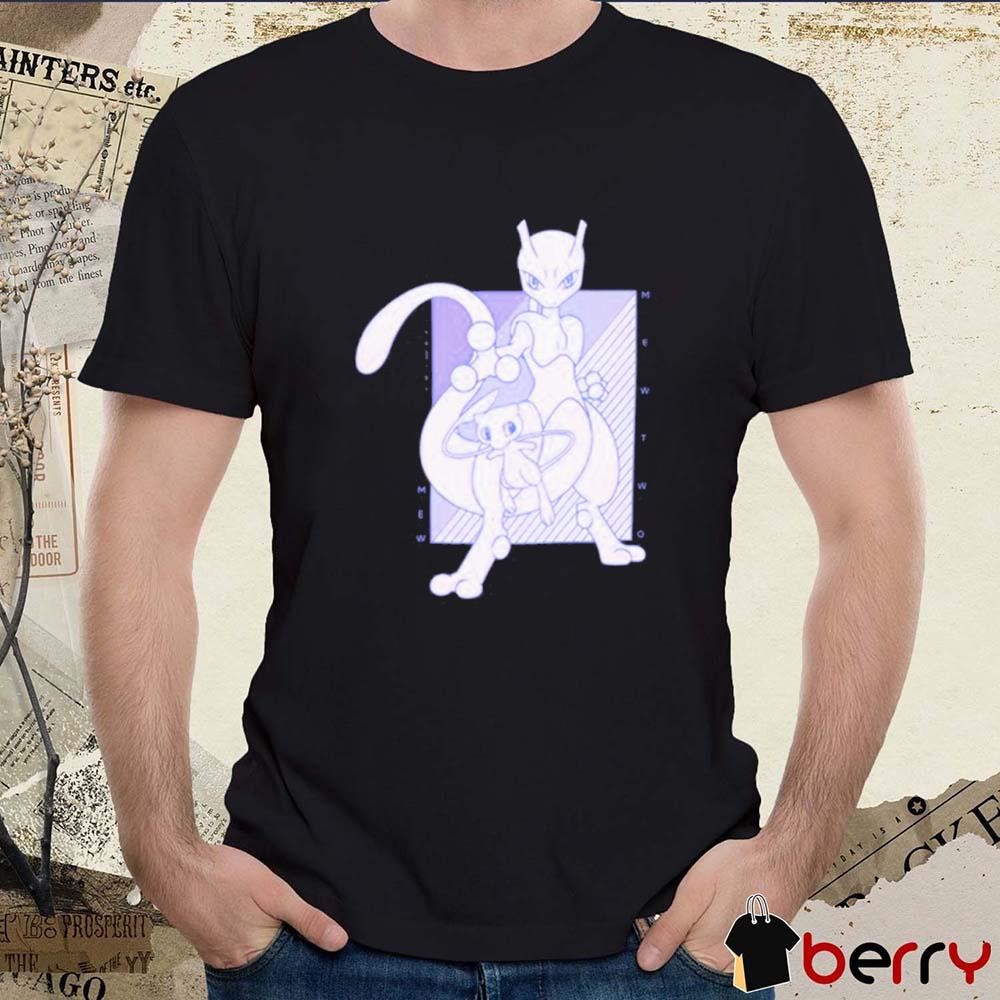 Official Pokemon Mewtwo And Mew Tonal Portrait t-shirt, hoodie, sweater ...