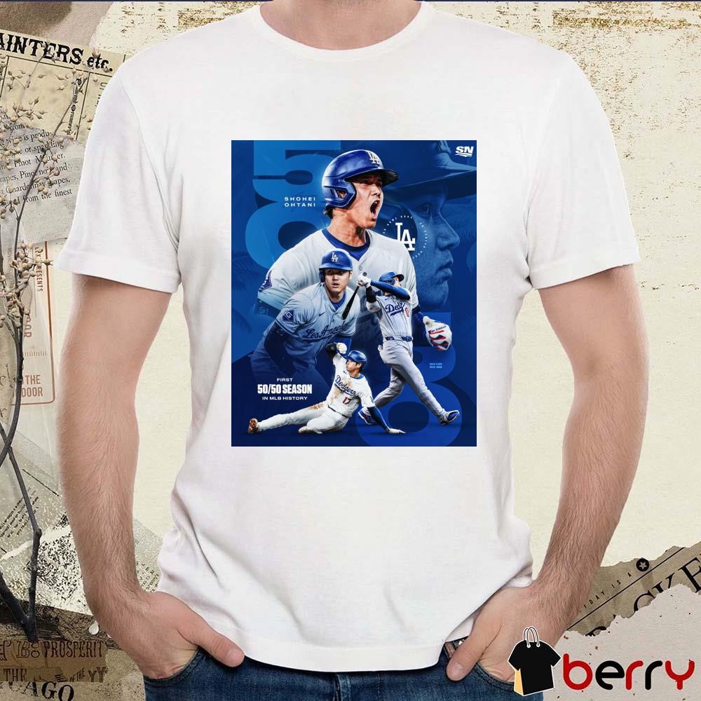 Official Shohei Ohtani The First 50 50 Season In MLB History Poster t ...