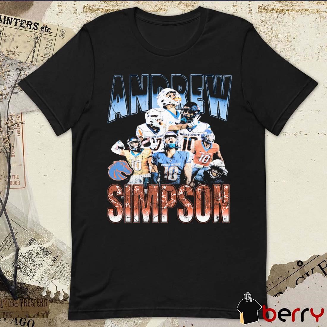 Official Andrew Simpson Boise State Broncos 90s Throwback Graphic t-shirt, hoodie, sweater, long ...