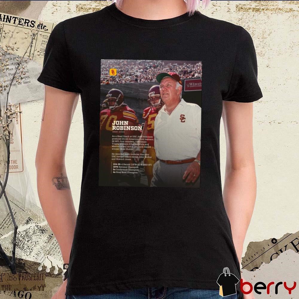 Official Rip Coach John Robinson Fight On Forever 1935-2024 Biography t-shirt, hoodie, sweater ...