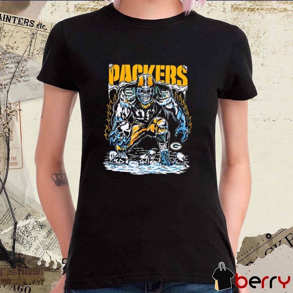Official Warren Lotas x Green Bay Packers Skeleton NFL Football t-shirt ...