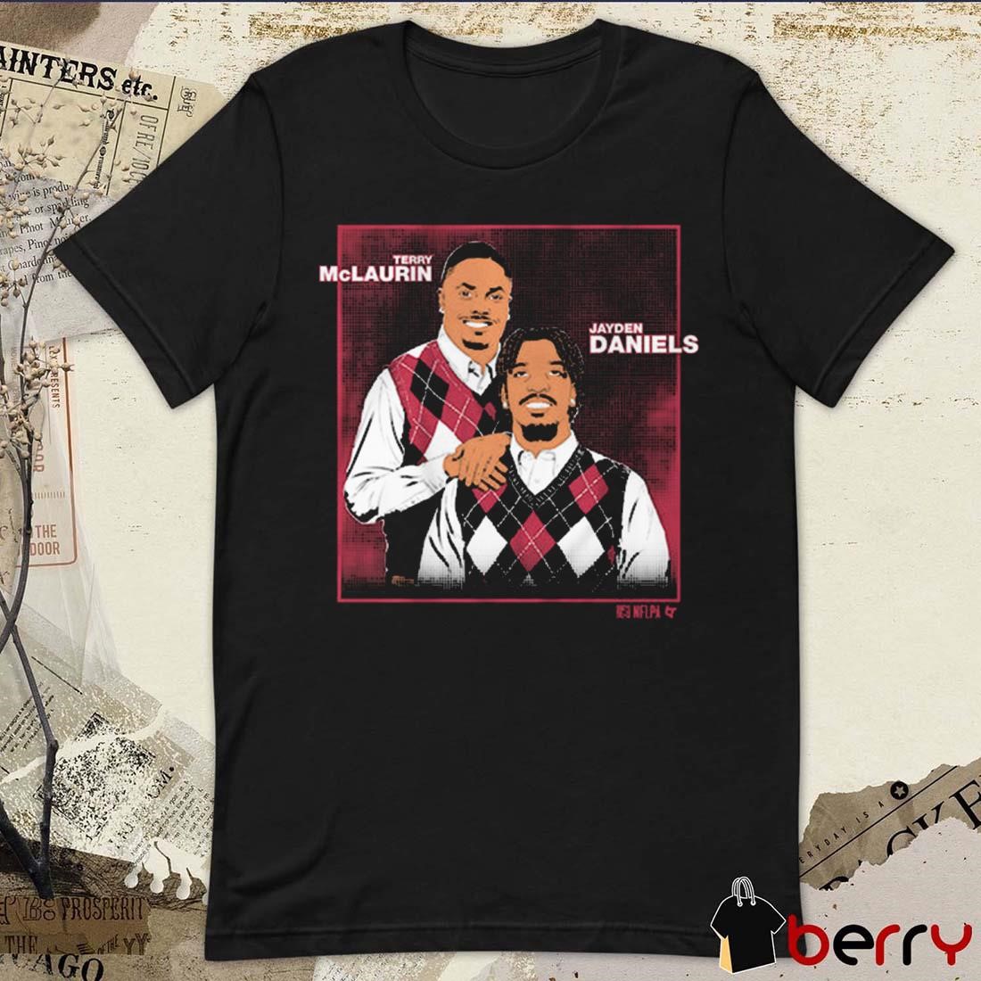 Official Jayden Daniels And Terry McLaurin Family Portrait Washington Commanders NFL Painting t ...