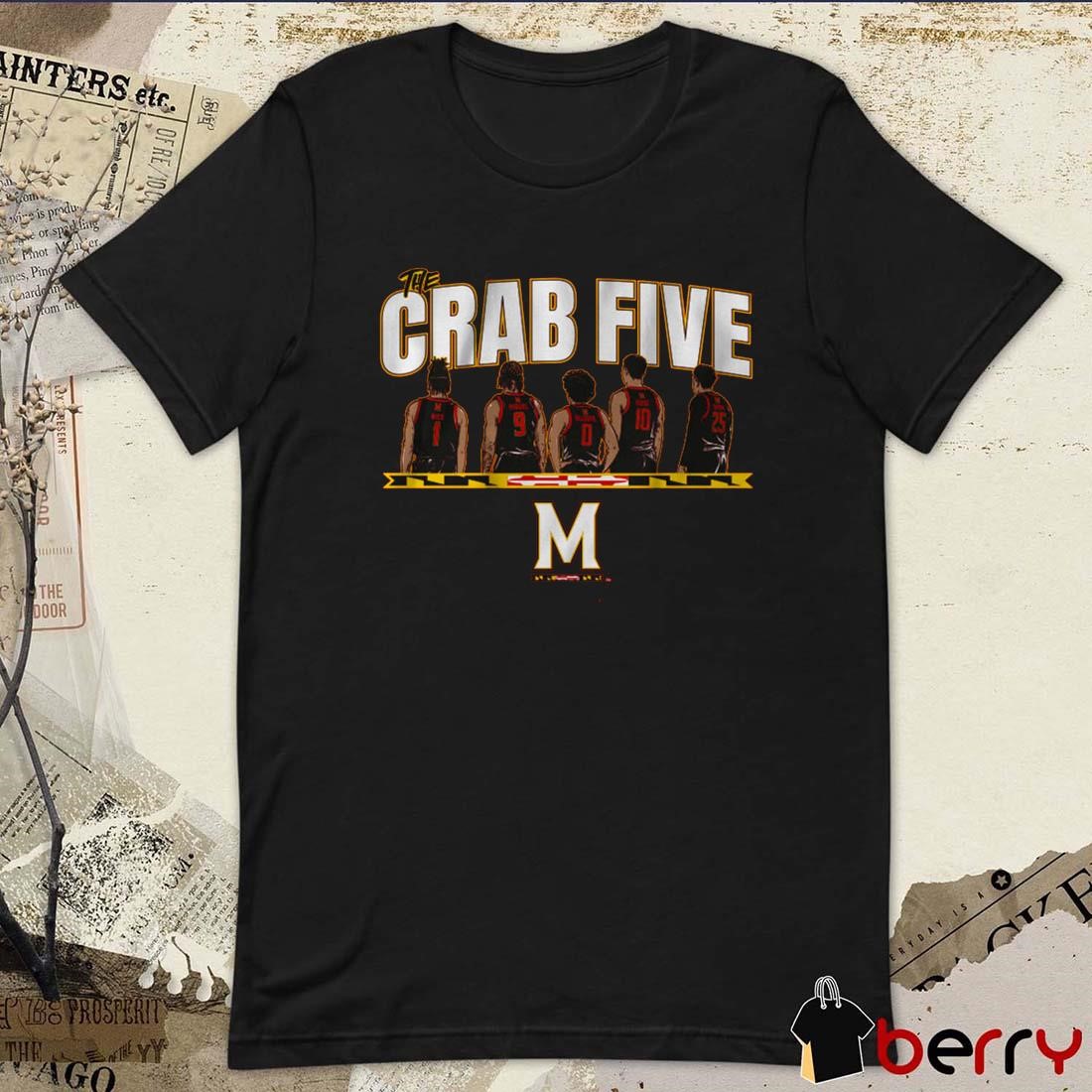 Official Maryland Terrapins The Crab Five Lineup Cartoon 2025 Graphic t ...