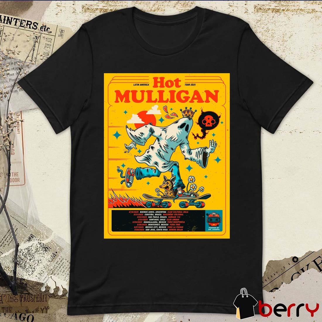 Official Poster Hot Mulligan Latin American Tour 2025 March 19 Buenos ...