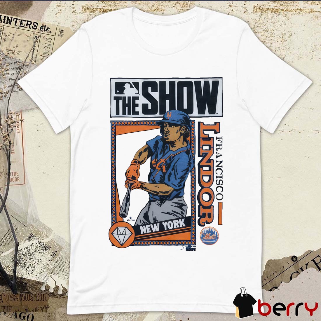 Official Francisco Lindor MLB The Show New York Mets 2025 Cartoon t ...