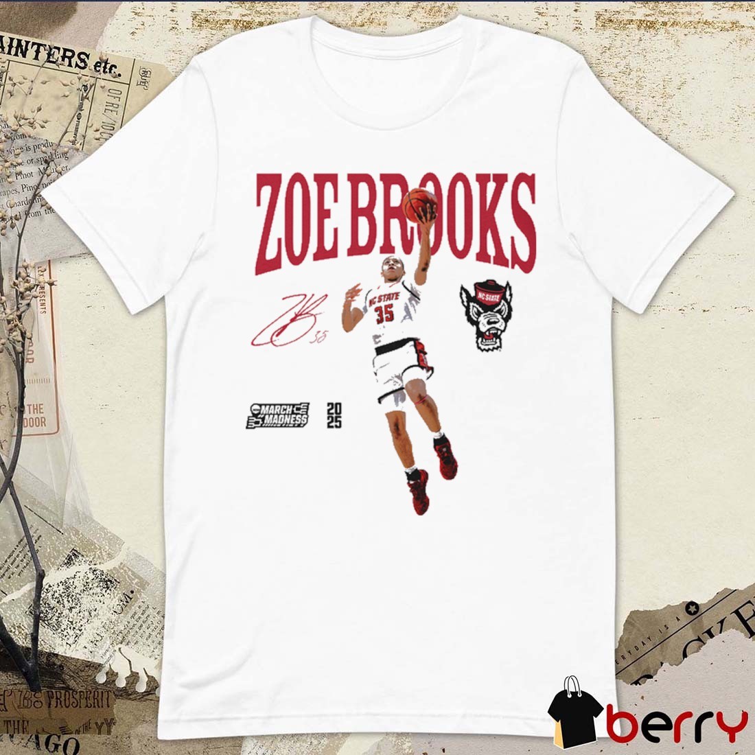 Official Zoe Brooks NC State Wolfpack Basketball NCAA March Madness ...