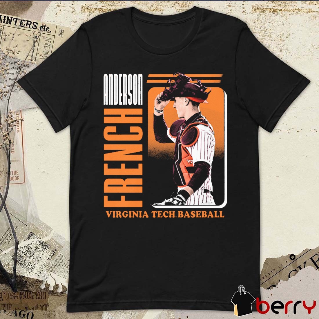 Official Anderson French Virginia Tech Hokies baseball NCAA Division I ...