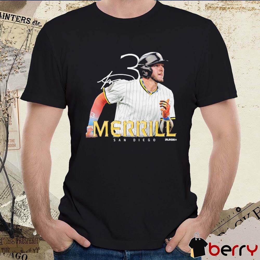 Official Jackson Merrill #3 San Diego Padres MLB Signature Portrait ...