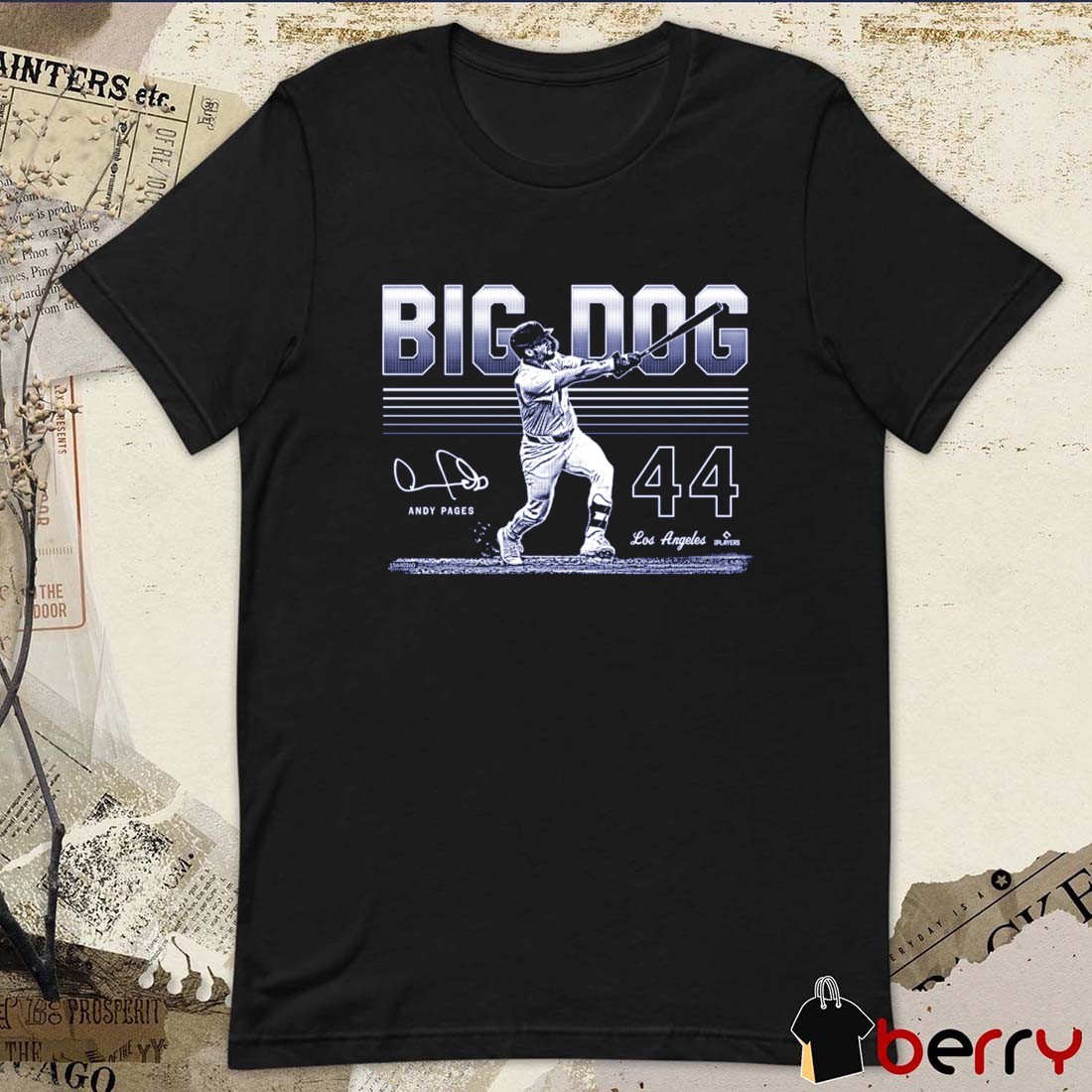 Official Andy Pages Big Dog 44 Los Angeles Dodgers MLB Signature t ...