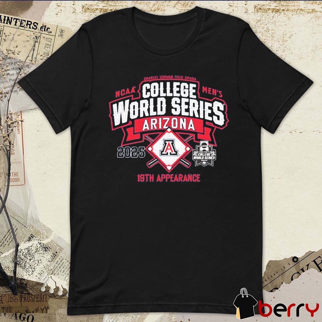 Official Arizona Wildcats NCAA Men's College World Series Bound 2025 Charles Schwab Field Omaha ...