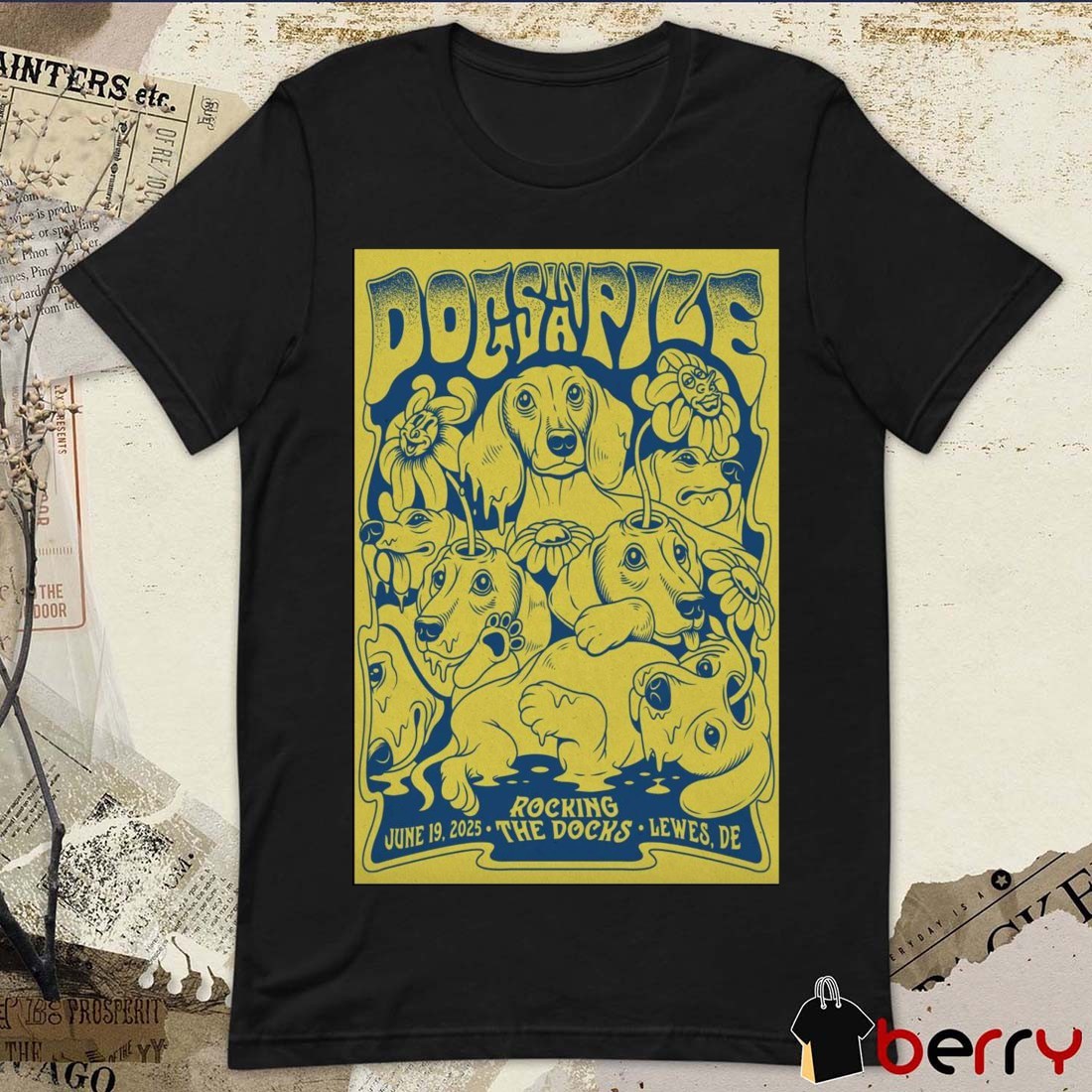 Official Poster Dogs In A Pile June 19 2025 Rocking The Docks In Lewes ...