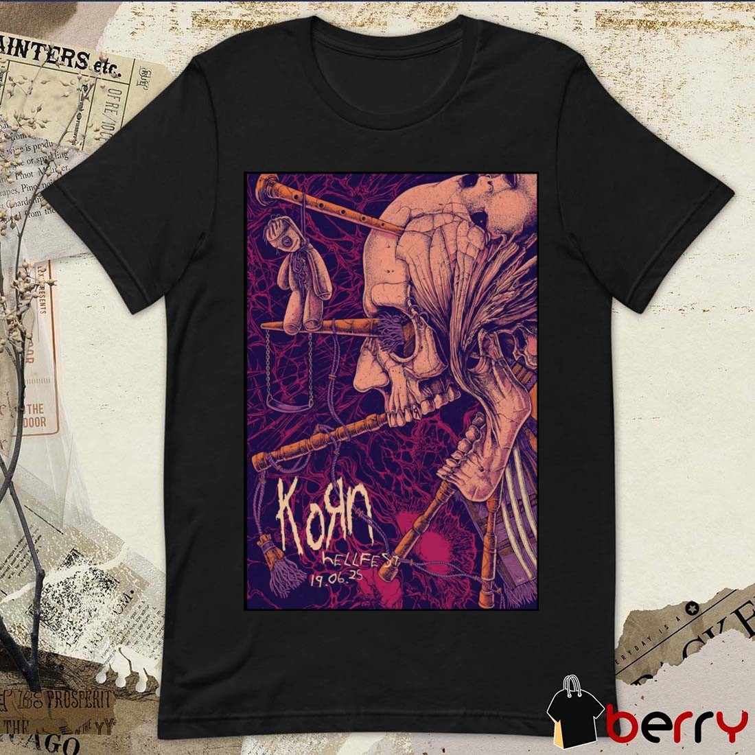 Official Poster KoRn Hellfest Clisson France June 19 2025 t-shirt ...