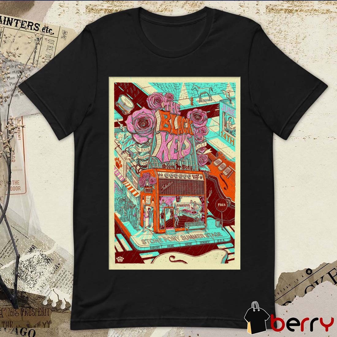 Official Poster The Black Keys June 14 2025 Stone Pony Summer Stage in ...