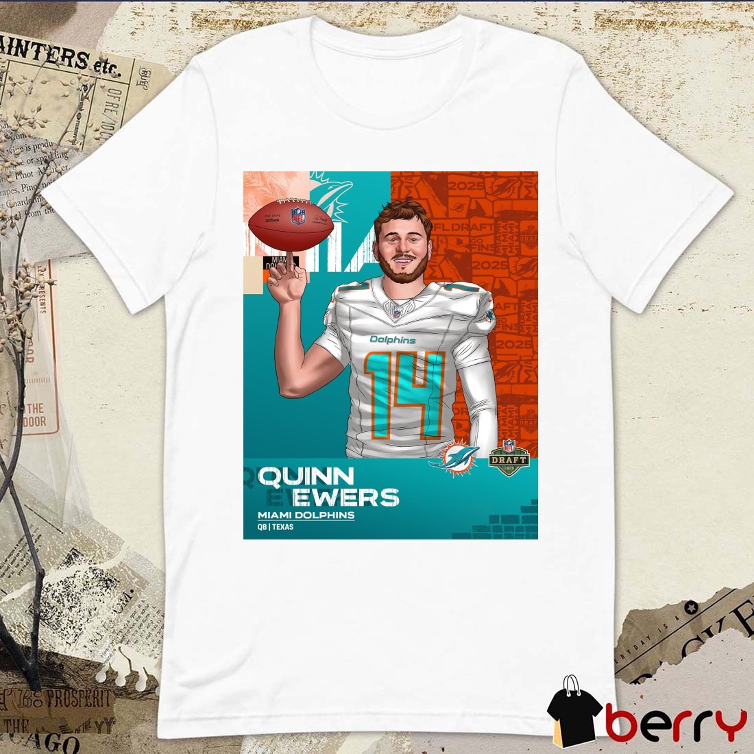 Official Texas Longhorns to Miami Dolphins Quinn Ewers 14 2025 NFL ...
