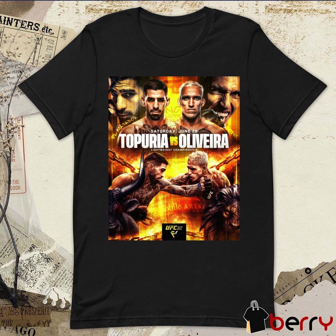 Official UFC 317 Ilia Topuria El Matador and Charles Oliveira Do Bronx ...