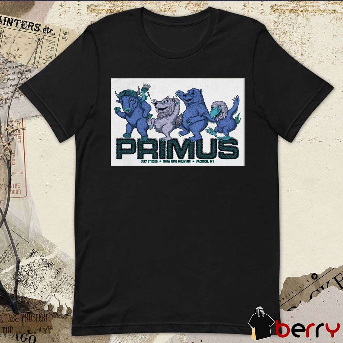 Official Poster Primus On July 8th 2025 Snow King Mountain In Jackson WY t-shirt, hoodie ...