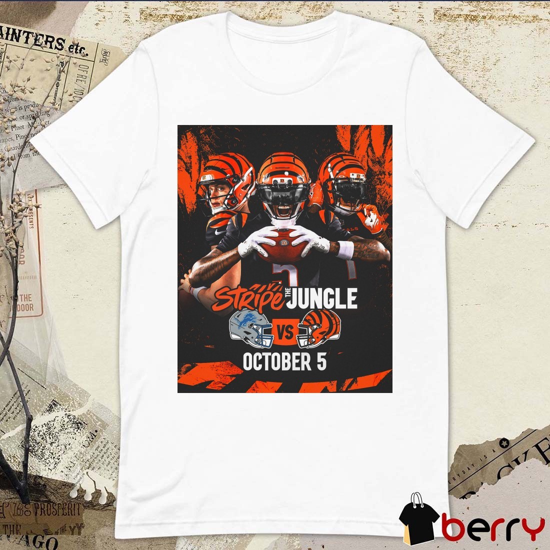 Official Detroit Lions Vs Cincinnati Bengals Stripe the Jungle October ...