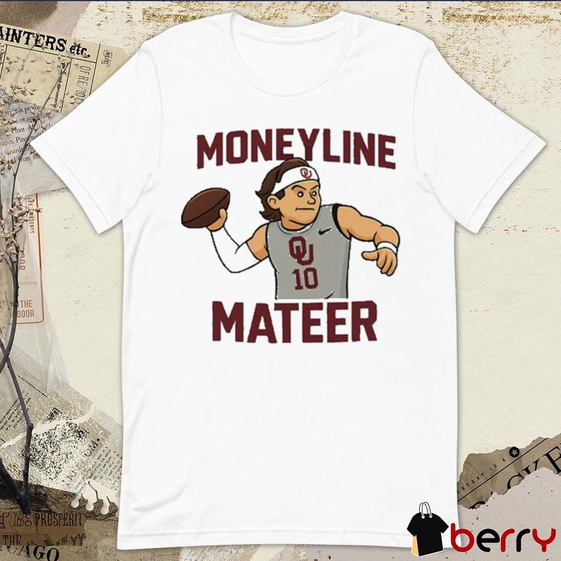 Official Oklahoma Sooners Baum Moneyline Mateer John Mateer NCAA 2025 t ...