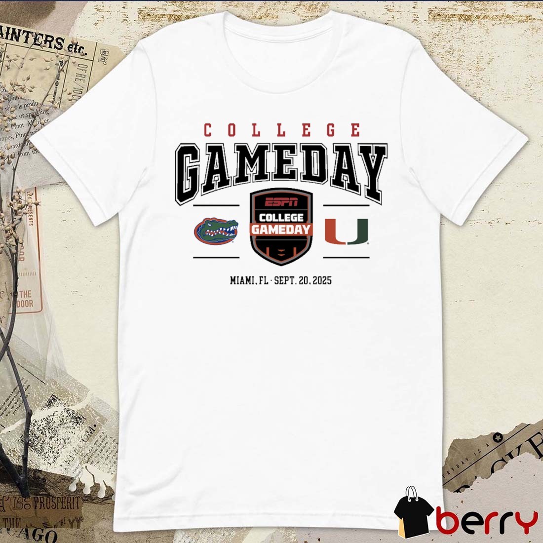 Official ESPN College GameDay Florida Gators vs Miami Hurricanes Miami FL September 20 2025 t ...