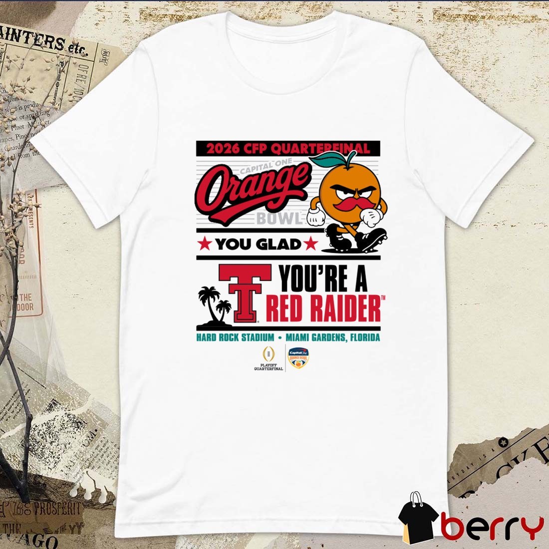 Official Texas Tech Red Raiders 2025 CFP Capital One Orange Bowl Orange ...