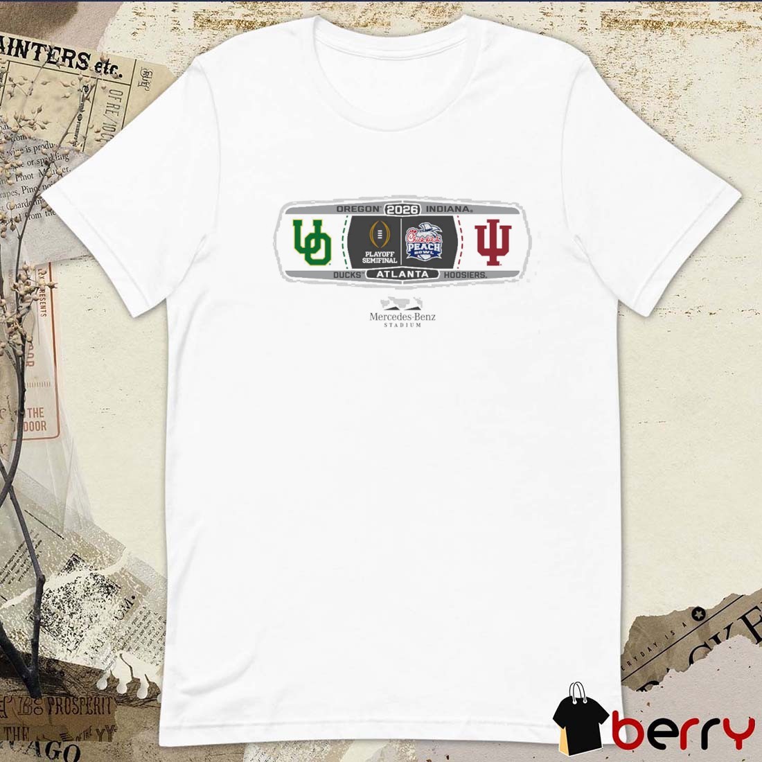 Official 2026 Chick-fil-A Peach Bowl 2-Team Oregon Ducks Vs Indiana ...